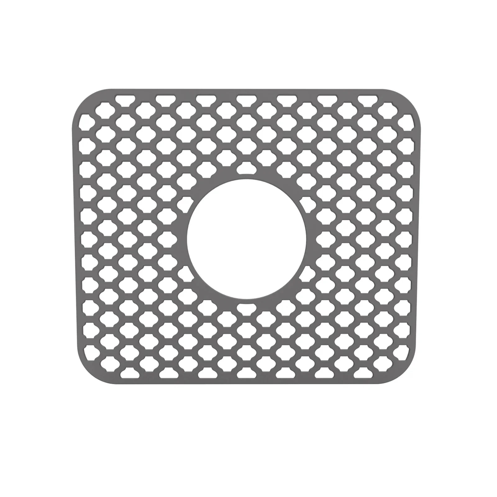 Square Silicone Sink Protector Mat with Central Drain Hole Flexible Non ...