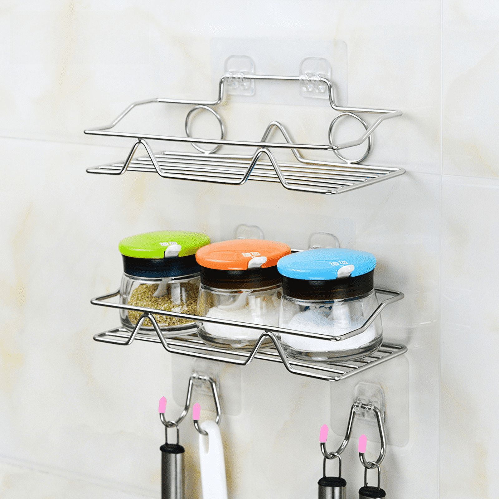 Square Single-Layer Stainless Steel Storage Rack Space-Saving ...