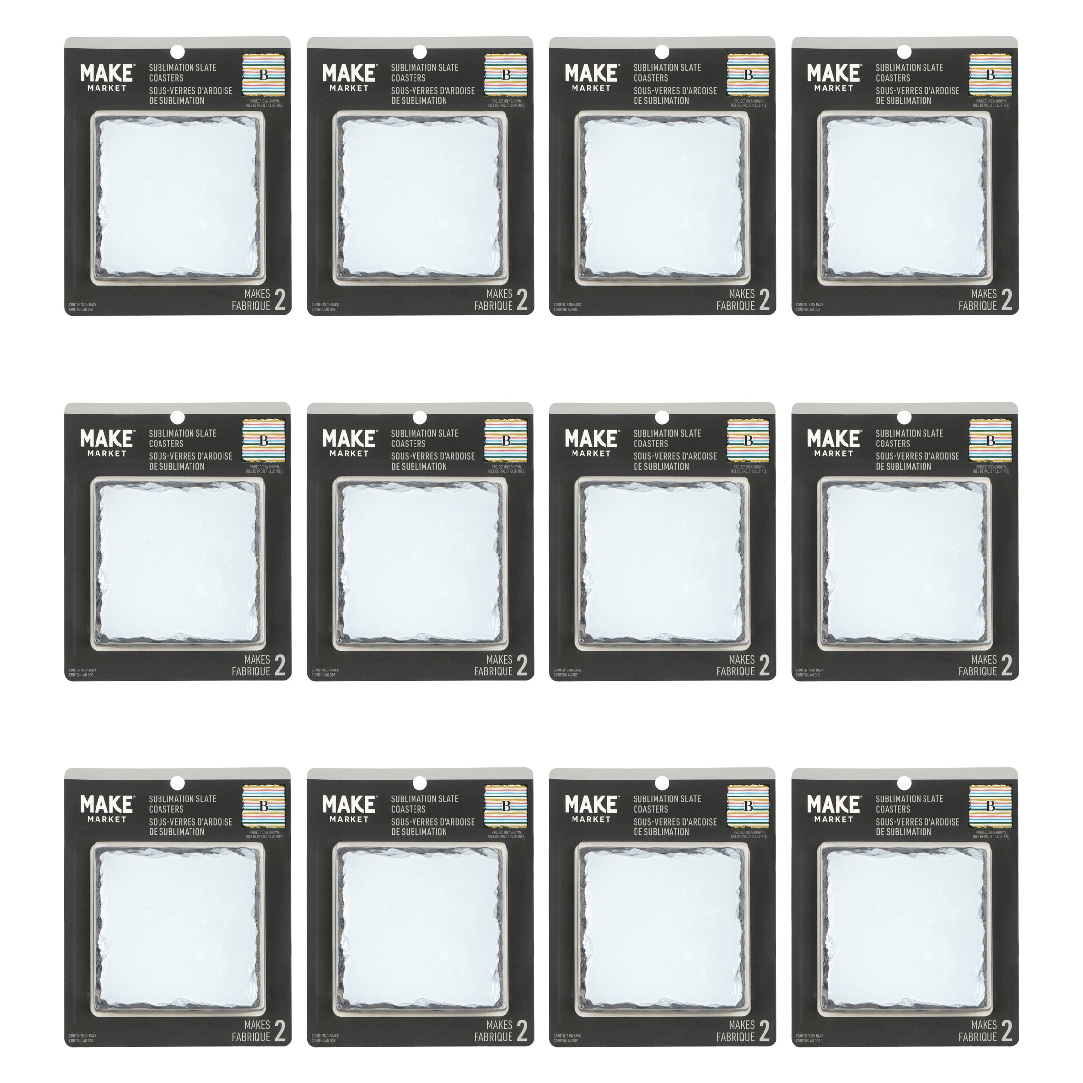 Square Slate Sublimation Coasters by Make Market – Rough-Edged White ...