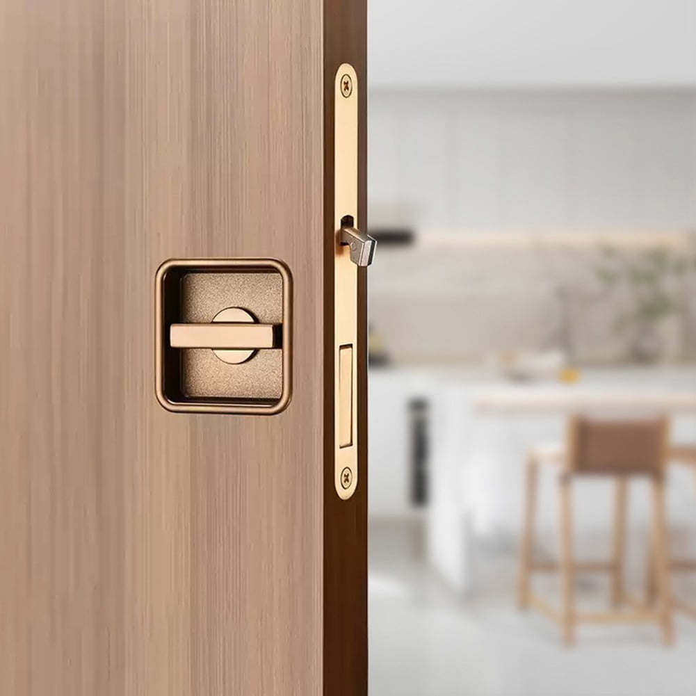 Square Sliding Door Lock,Invisible Design for Bedroom,Balcony,Pocket ...