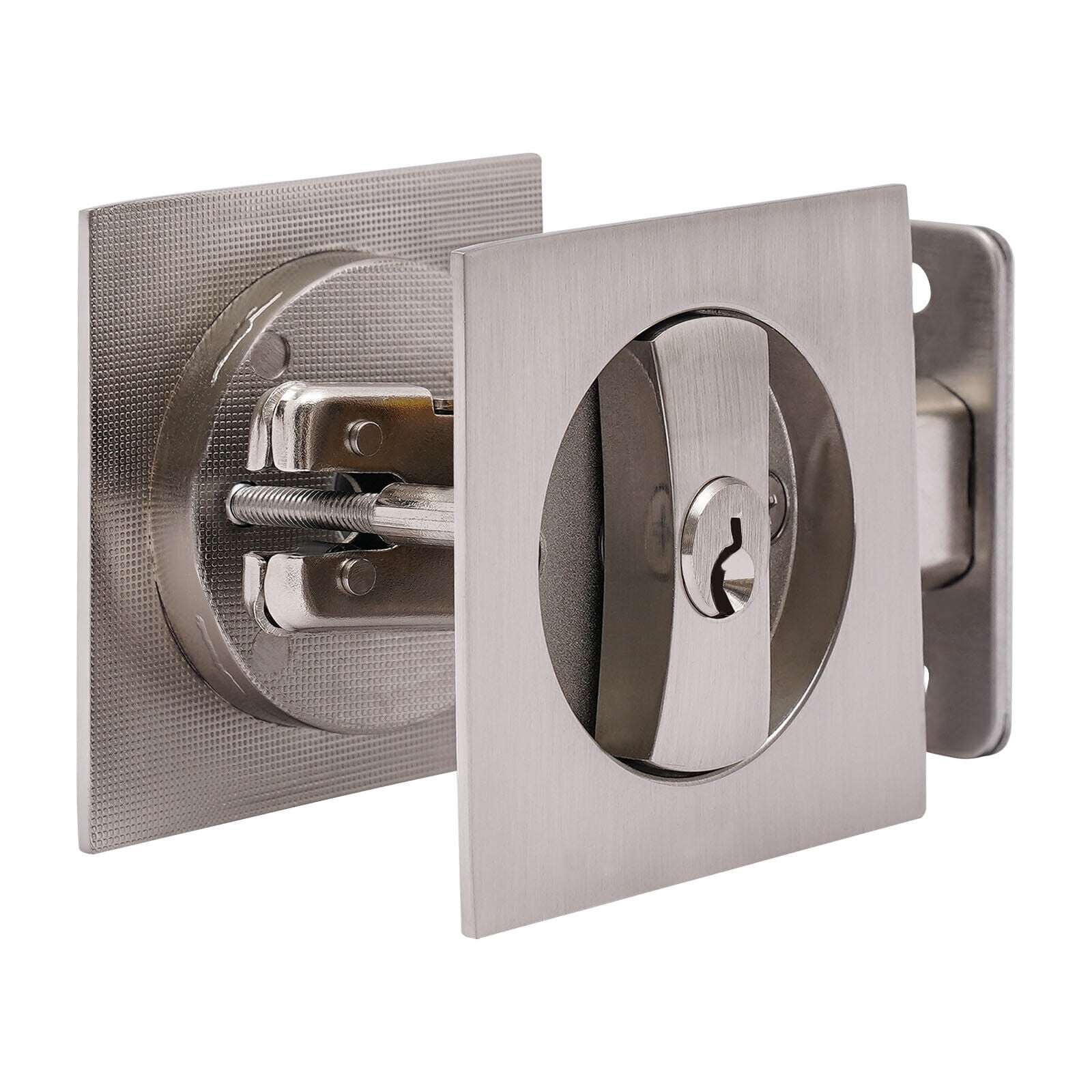 Square Sliding Door Lock Privacy Function Entry Lock Silver Square 2.6 ...