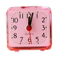 Square Small Bed Alarm Clock Transparent Case Compact Travel Clock Mini ...