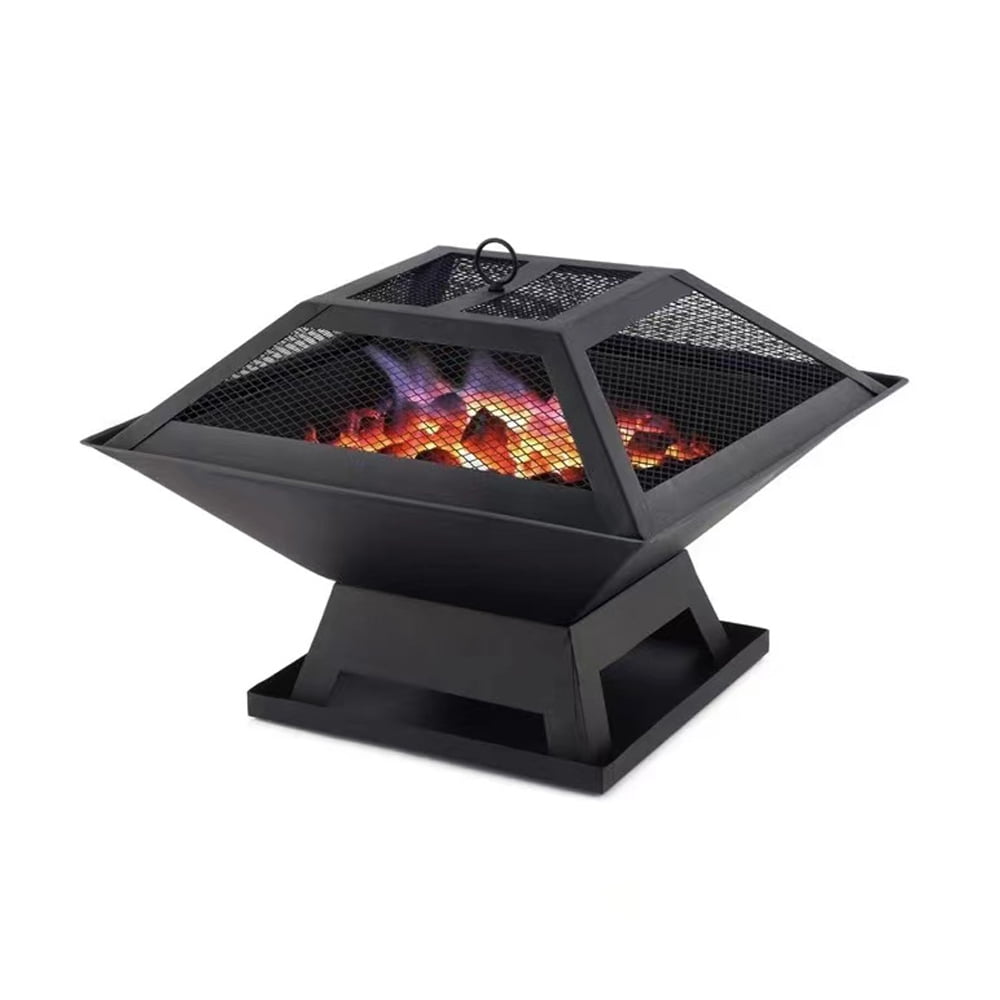 Square Small Fire Pit BBQ Party Portable Fire Pit - Walmart.com