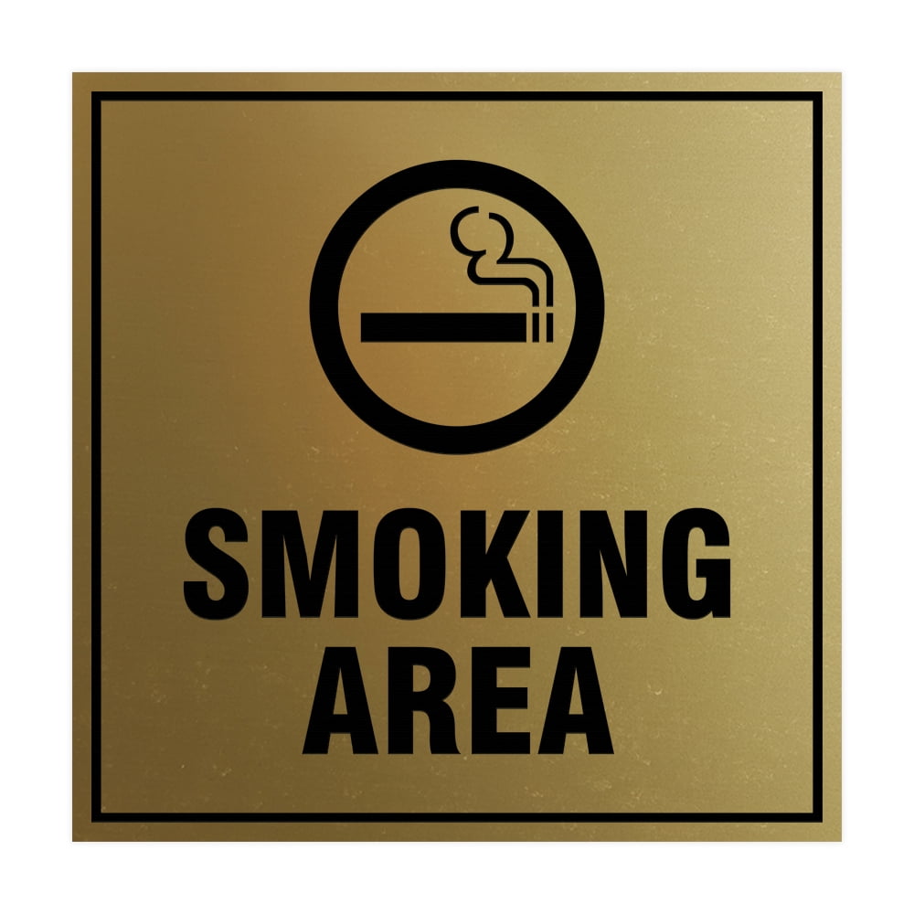 Square Smoking Area Sign (Brushed Gold) - Medium - Walmart.com