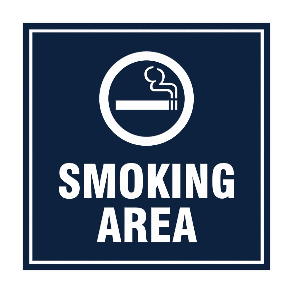 Square Smoking Area Sign (Navy Blue / White) - Large - Walmart.com
