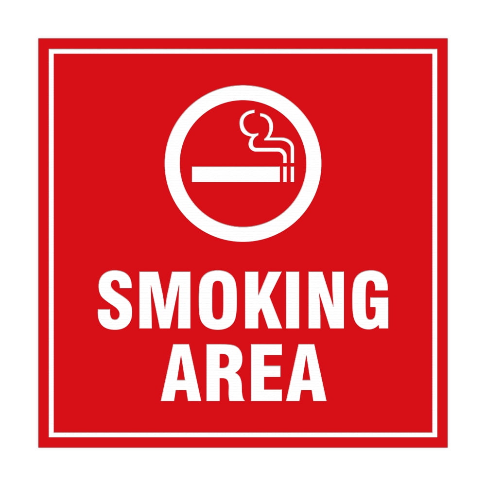 Square Smoking Area Sign (Red) - Medium - Walmart.com