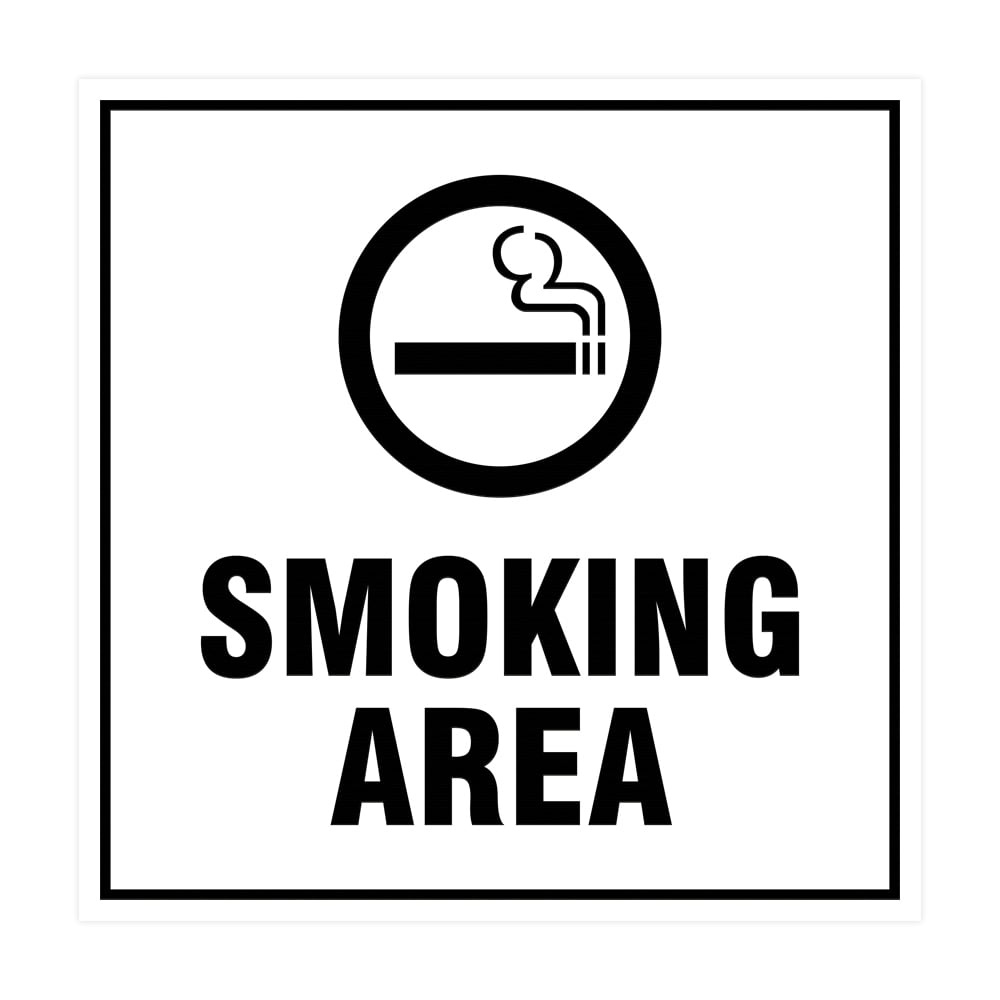 Square Smoking Area Sign (White) - Large - Walmart.com