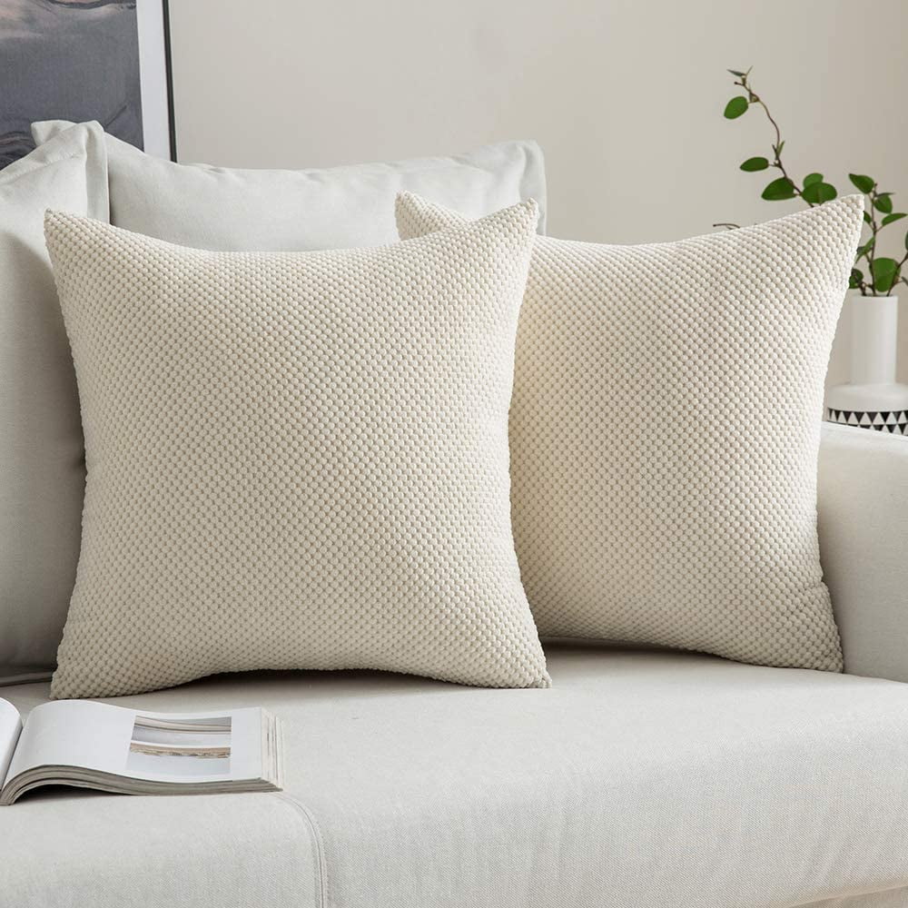 Square Solid Color Pillow Cover pack of 2 18''x18'', 10 Colors (With or ...