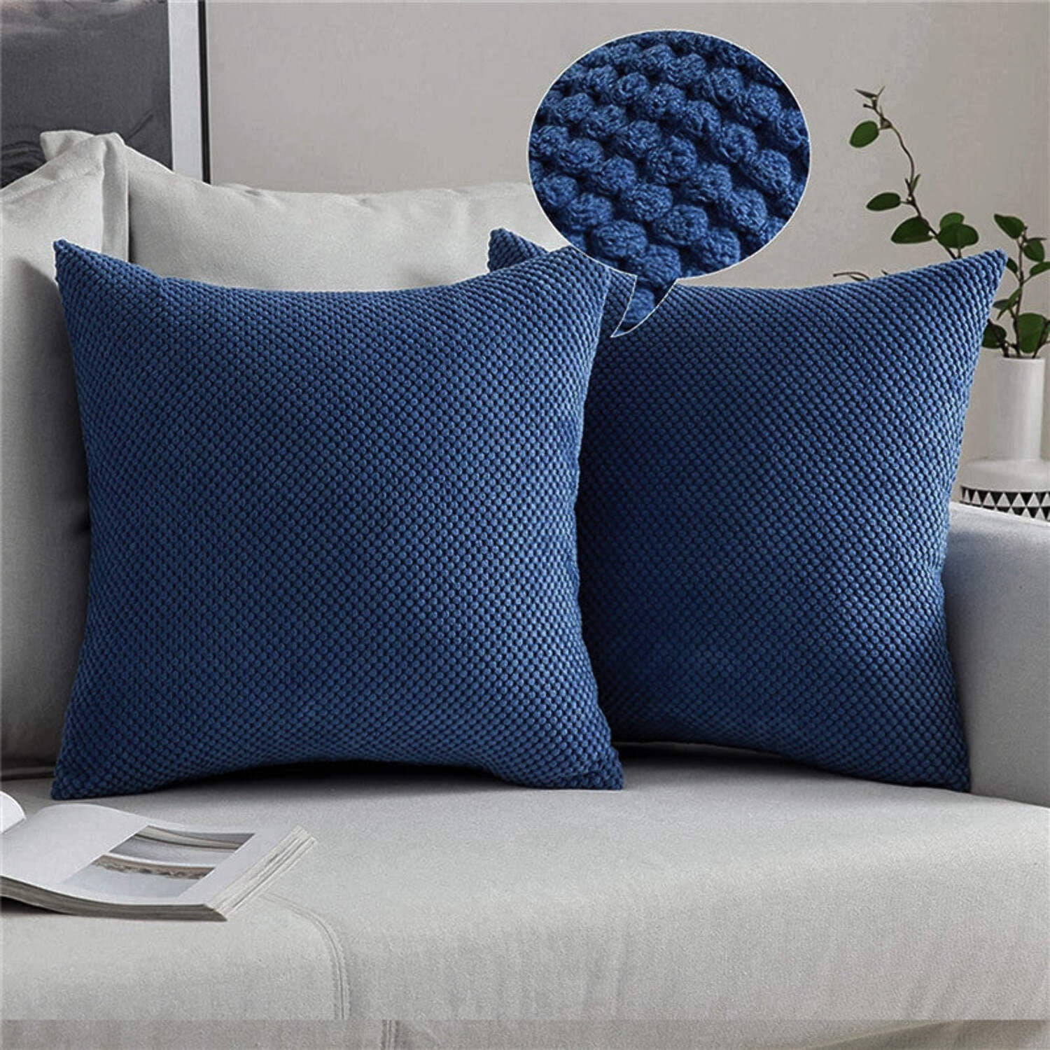 Square Solid Color Pillow Cover pack of 2 18''x18'', 10 Colors (With or ...