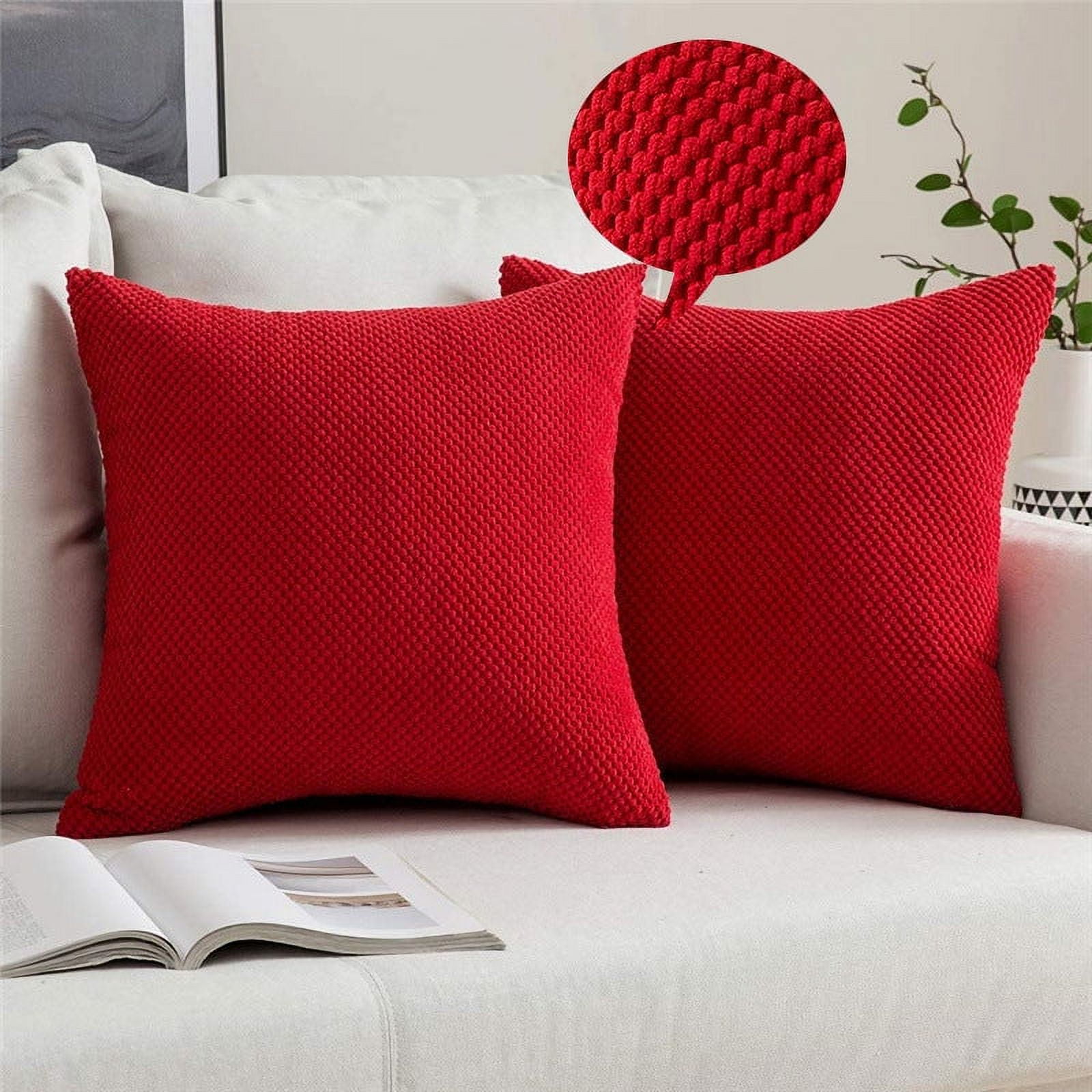 Square Solid Color Pillow Cover pack of 2 18''x18'', 10 Colors (With or ...