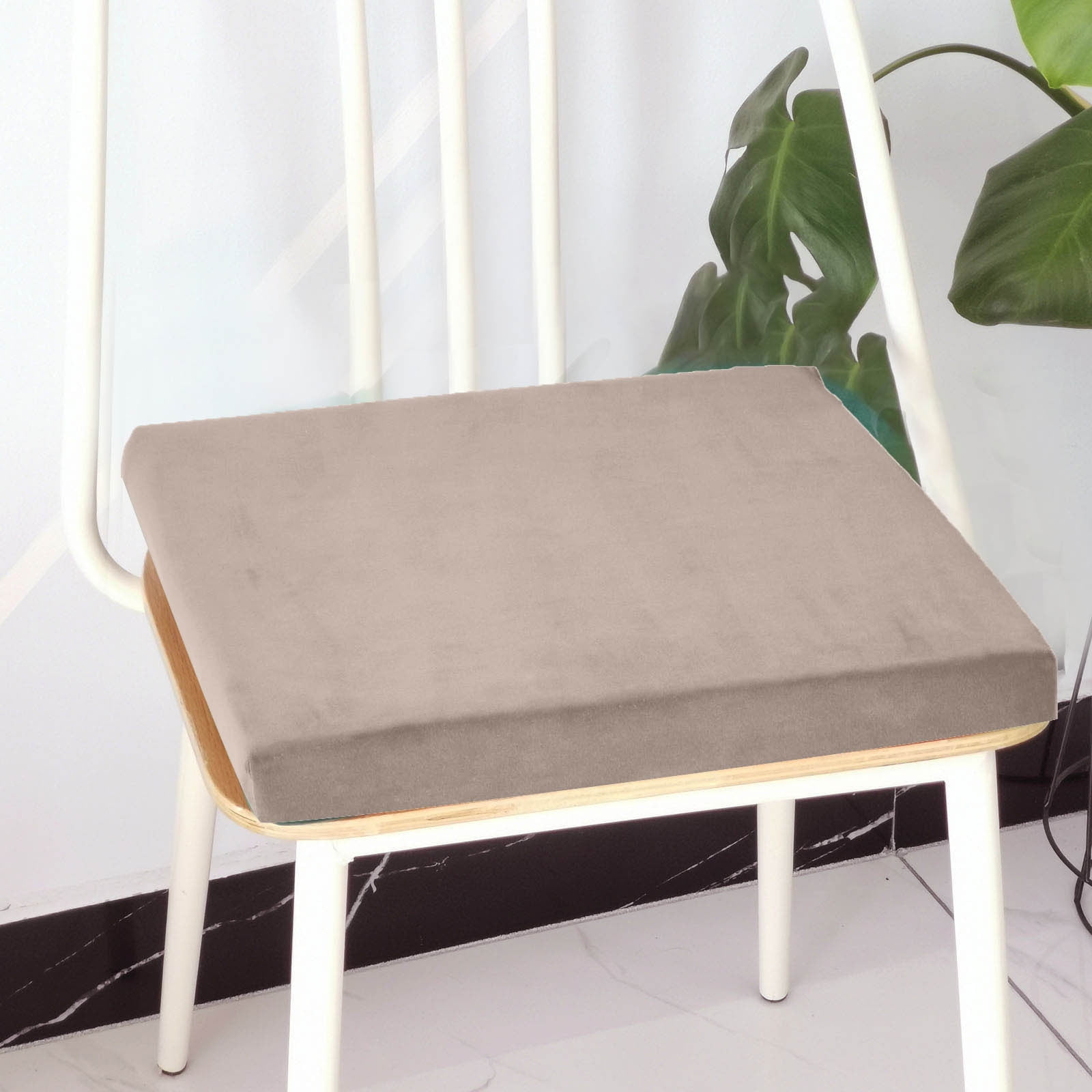 Square Solid Color Velvet Seat Cushion with Handle Tufted Thicken Chair ...