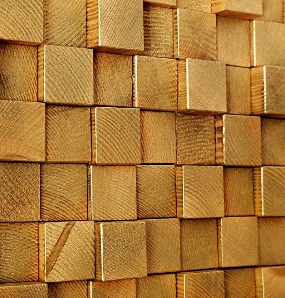 Square Sound Diffuser Wall Panel, Modern Wood Mosaic, Gold Wall Decor ...