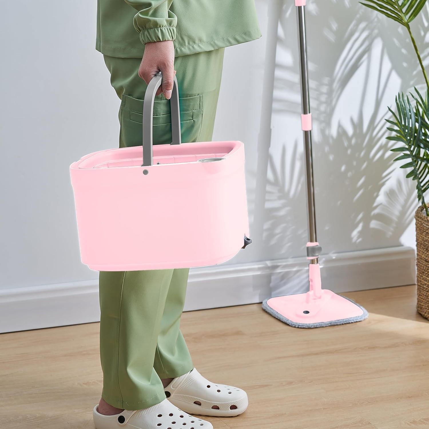 Square Spin Mop and Bucket Smart Floor Mop with Separate Compartments ...