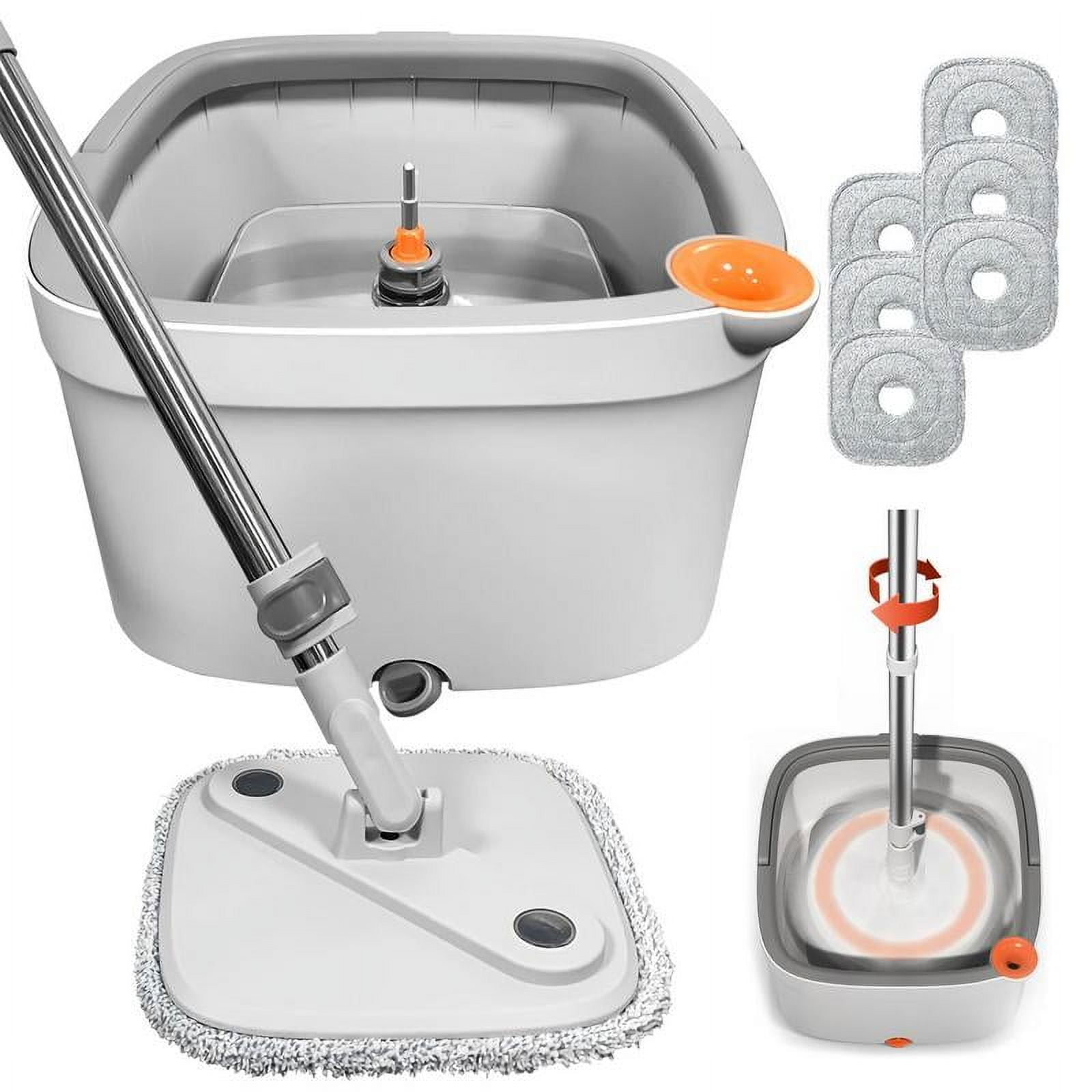 Square Spinning Mop and Bucket Set, with Dirty&Clean Water Separation ...