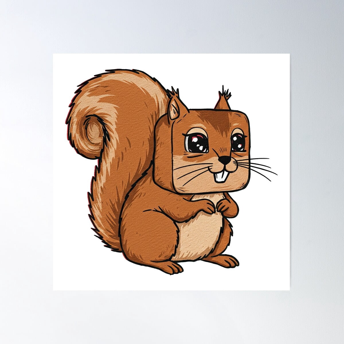Square Squirrel Poster Wall Art, Modern Wall Decor For Living Room ...