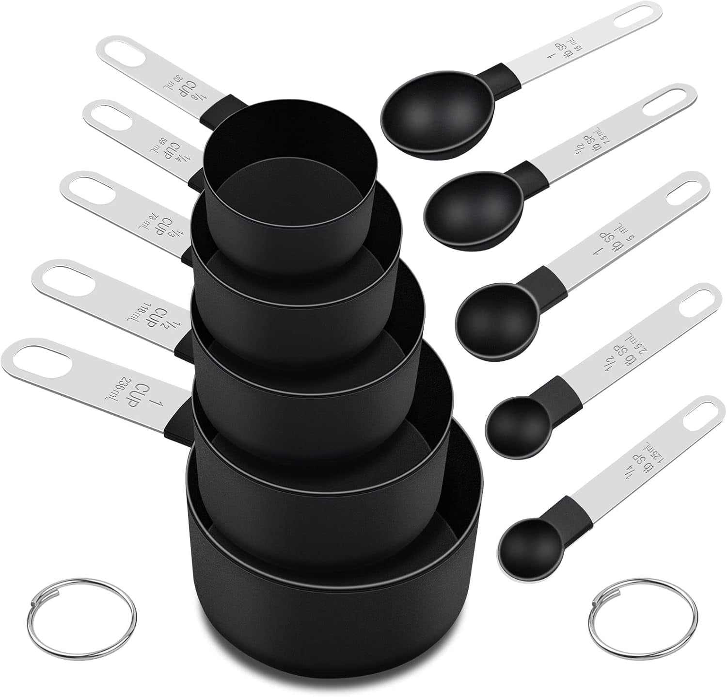 Square Stackable Measuring Cups & Spoons Set - Nesting Design with ...