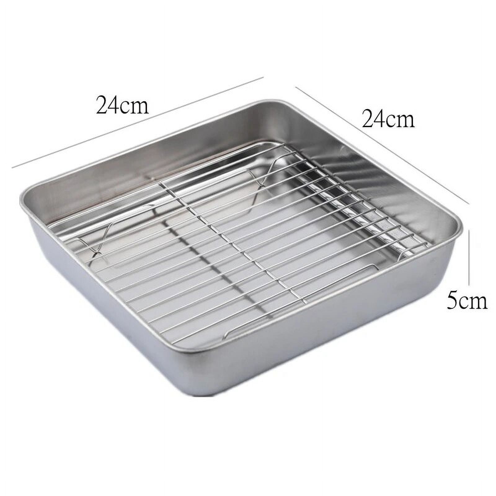 Square Stainless Steel Deepening Baking Tray Nonstick Cookie Bread ...