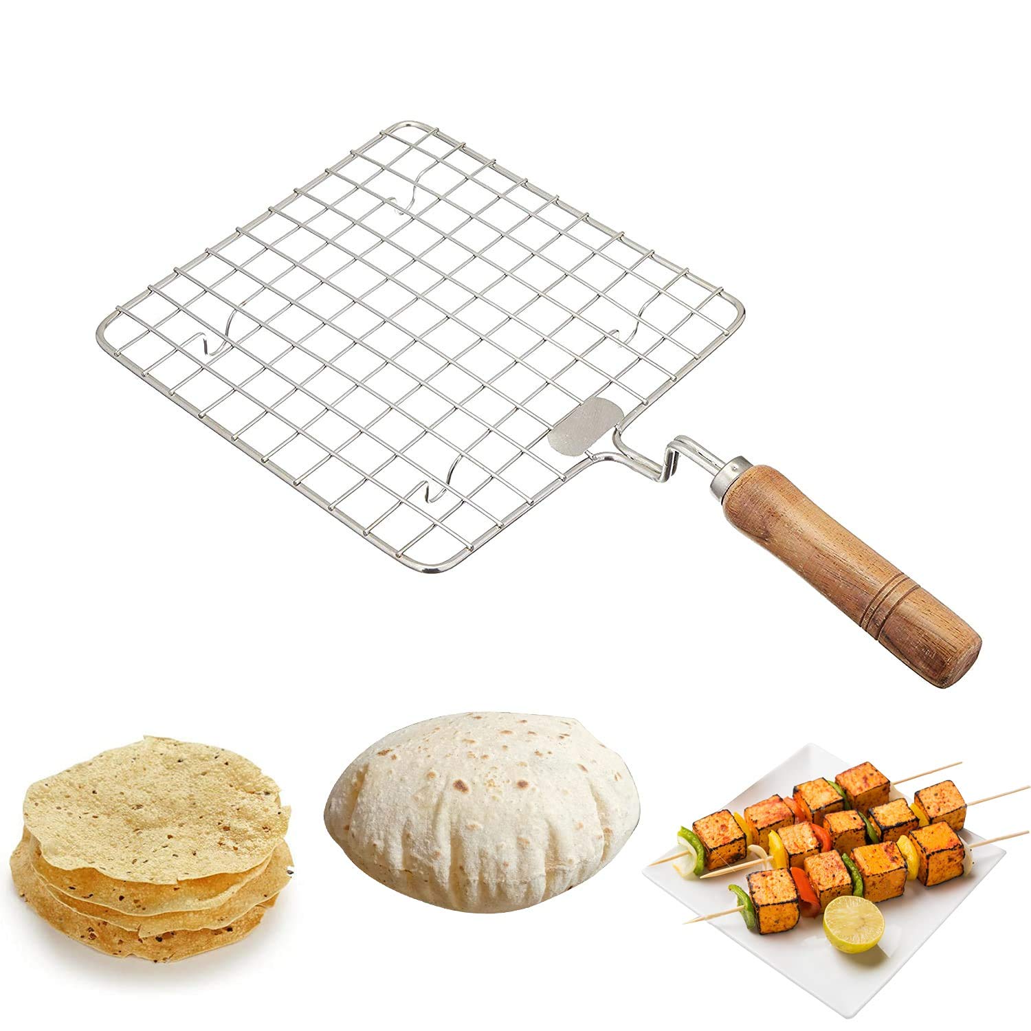Square Stainless Steel Papad Jali Paneer Grill Roti Maker Barbeque Jali ...