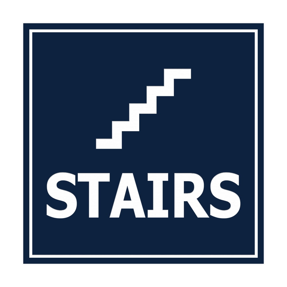 Square Stairs Sign (Navy Blue / White) - Small - Walmart.com