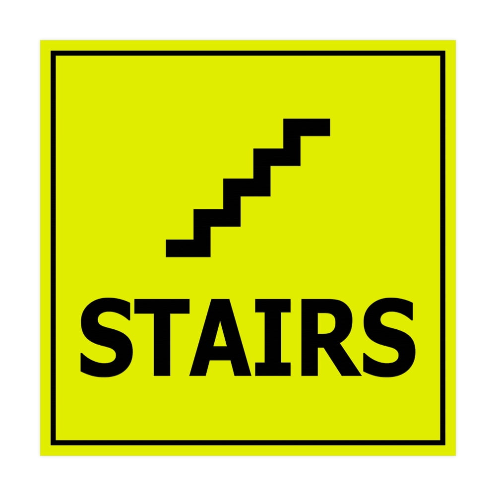 Square Stairs Sign (Yellow / Black) - Small - Walmart.com