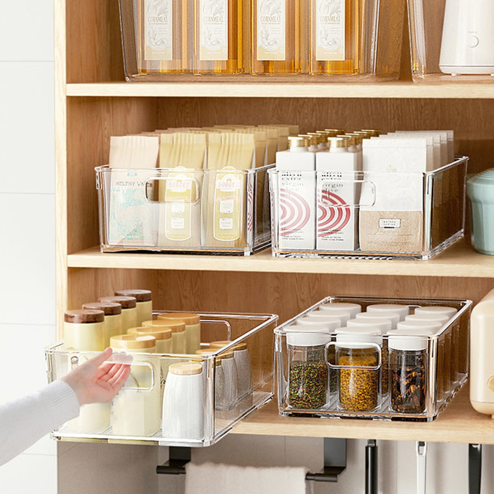 Square Storage Box, Extra Plastic Storage Bins, Transparent Organizer ...