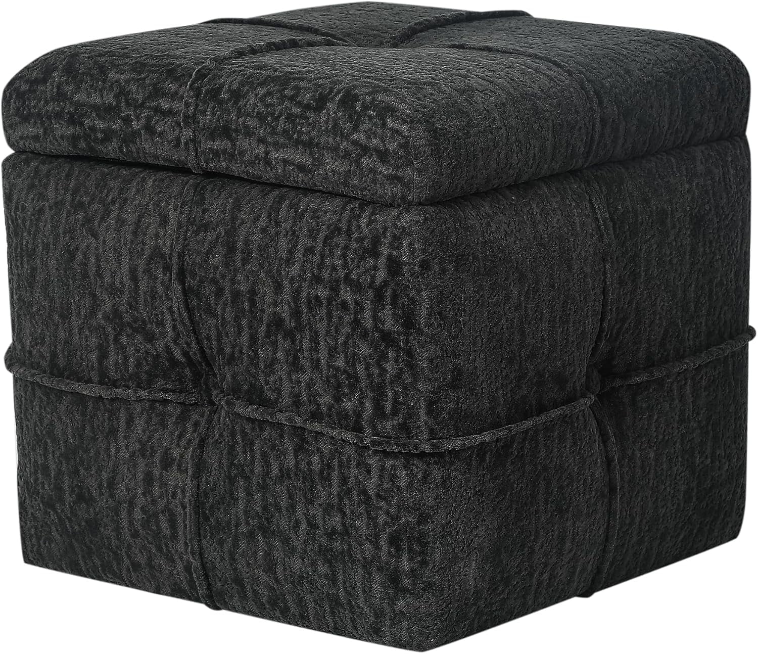 Square Storage Ottoman Cube, Upholstered Foot Rest Stool Small ...