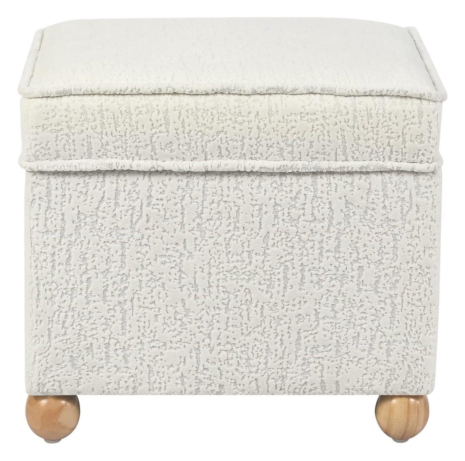 Square Storage Ottoman, Fabric Upholstered Hinged Lid Foot Stools ...