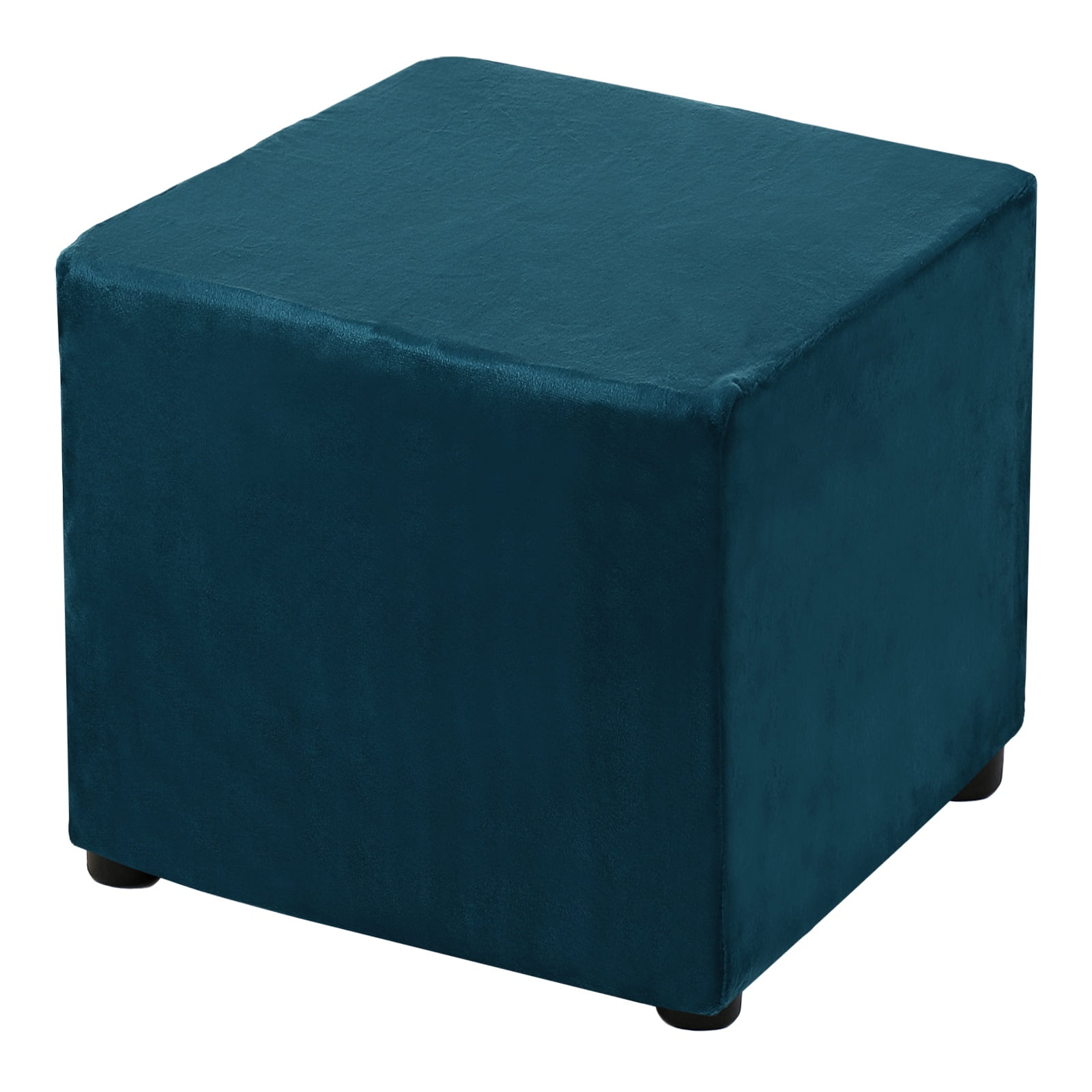 Square Stretch Foot Stool Cover Fit Length 13"-18", Peacock Blue ...