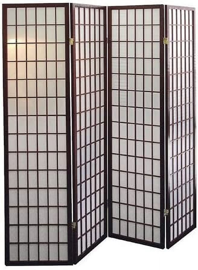 Square Style Room Divider 4 Panel Cherry - Walmart.com