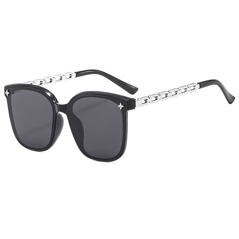 Square Sunglasses For Woman 2024 Vintage Big Frame Black Mirror Sun ...