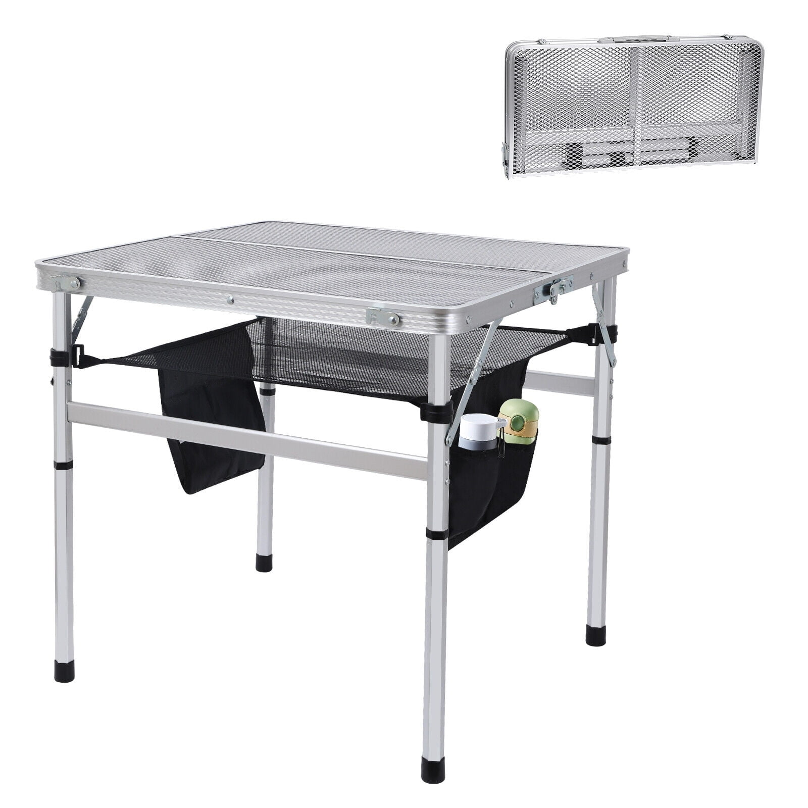 Square Table for Grill, Folding Table Camping Table Card Table Height ...