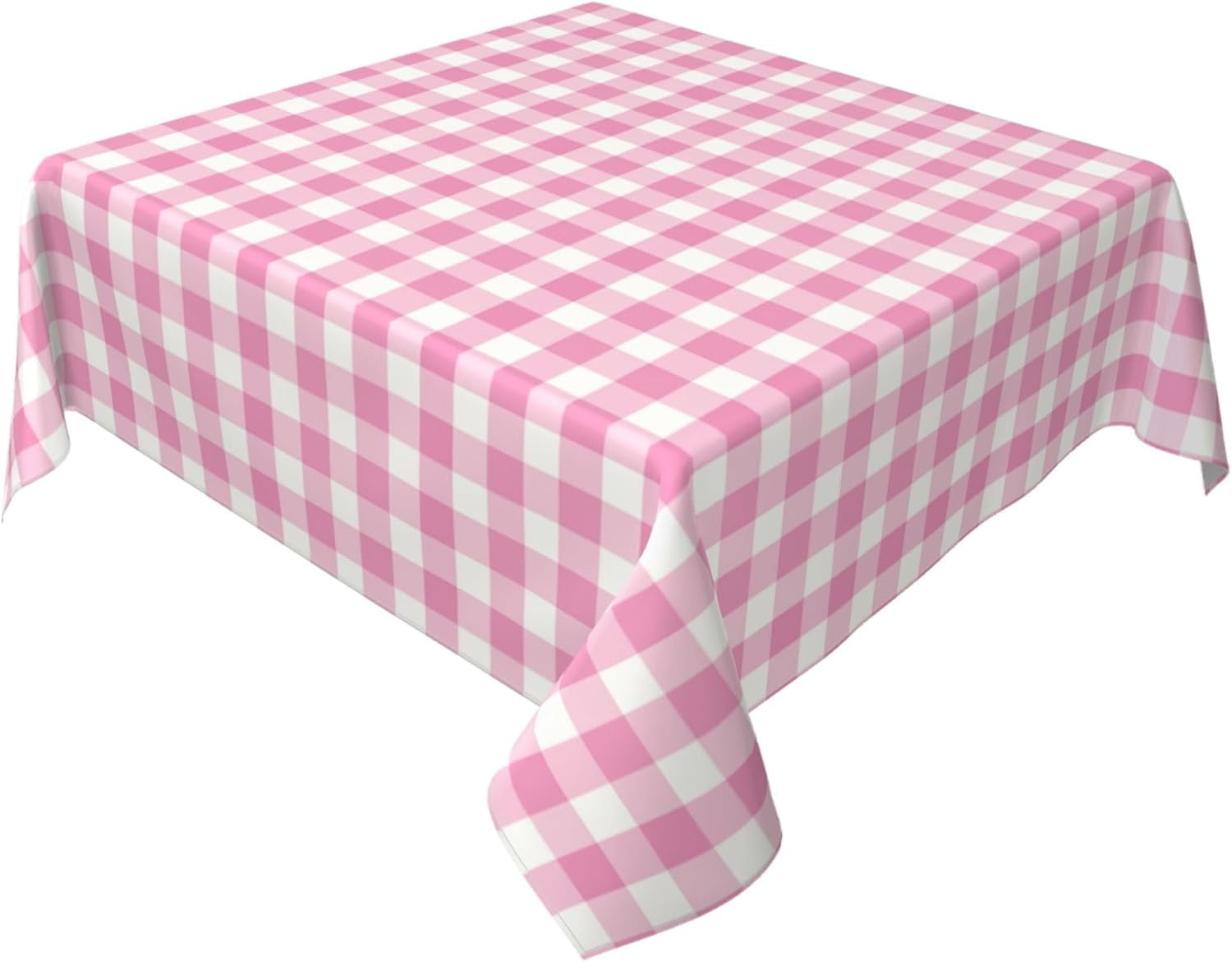 Square Tablecloth 52 x 52 Inch, Pink Buffalo Plaid Square Table Covers ...