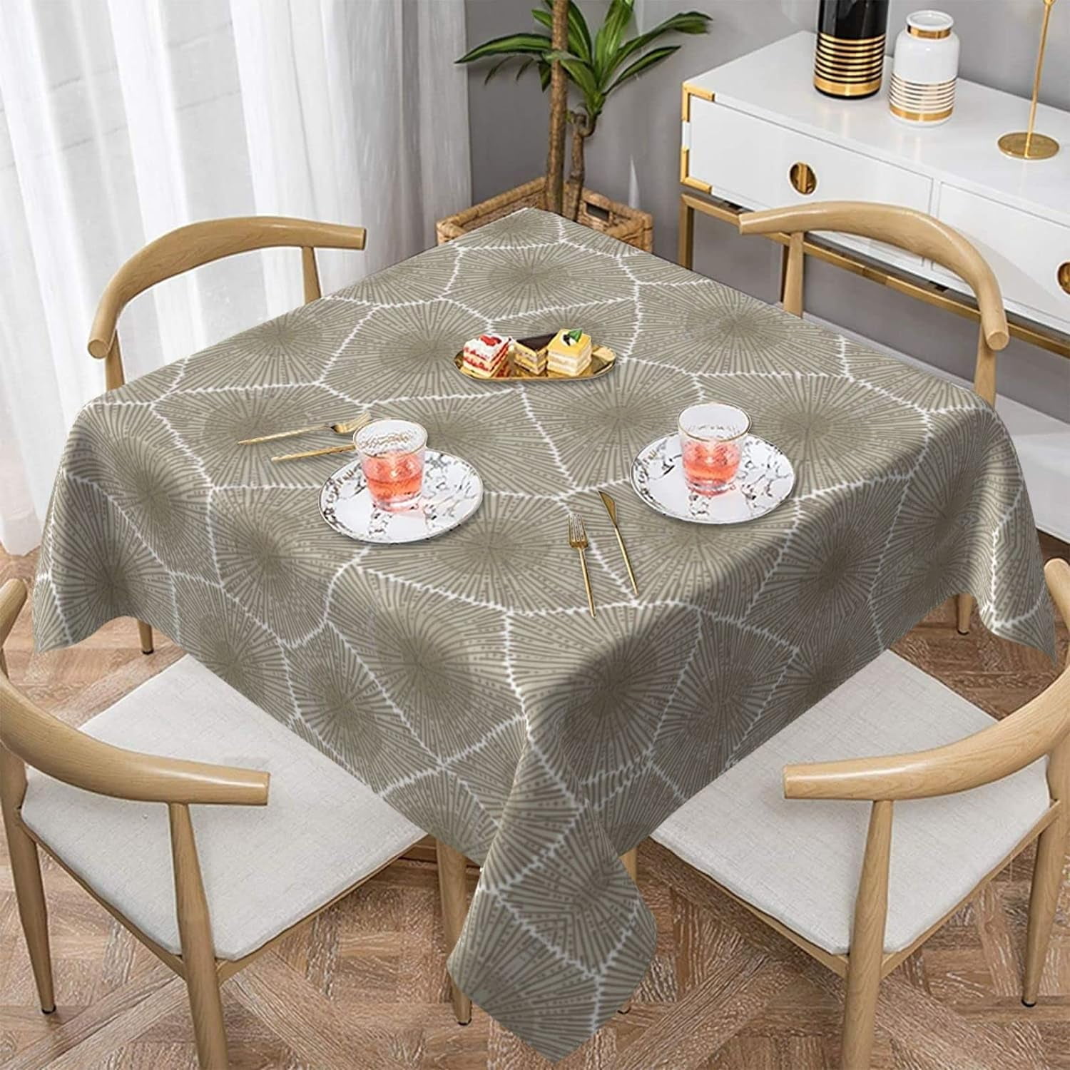 Square Tablecloth 54 X 54 Inch, Petoskey Stone Table Cloth, Farmhouse ...