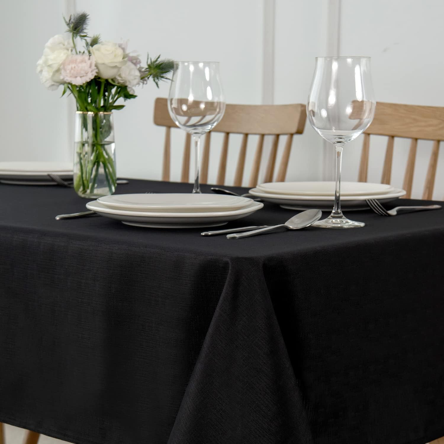 Square Tablecloth Water Resistance Antiwrinkle Spill Proof Linen ...