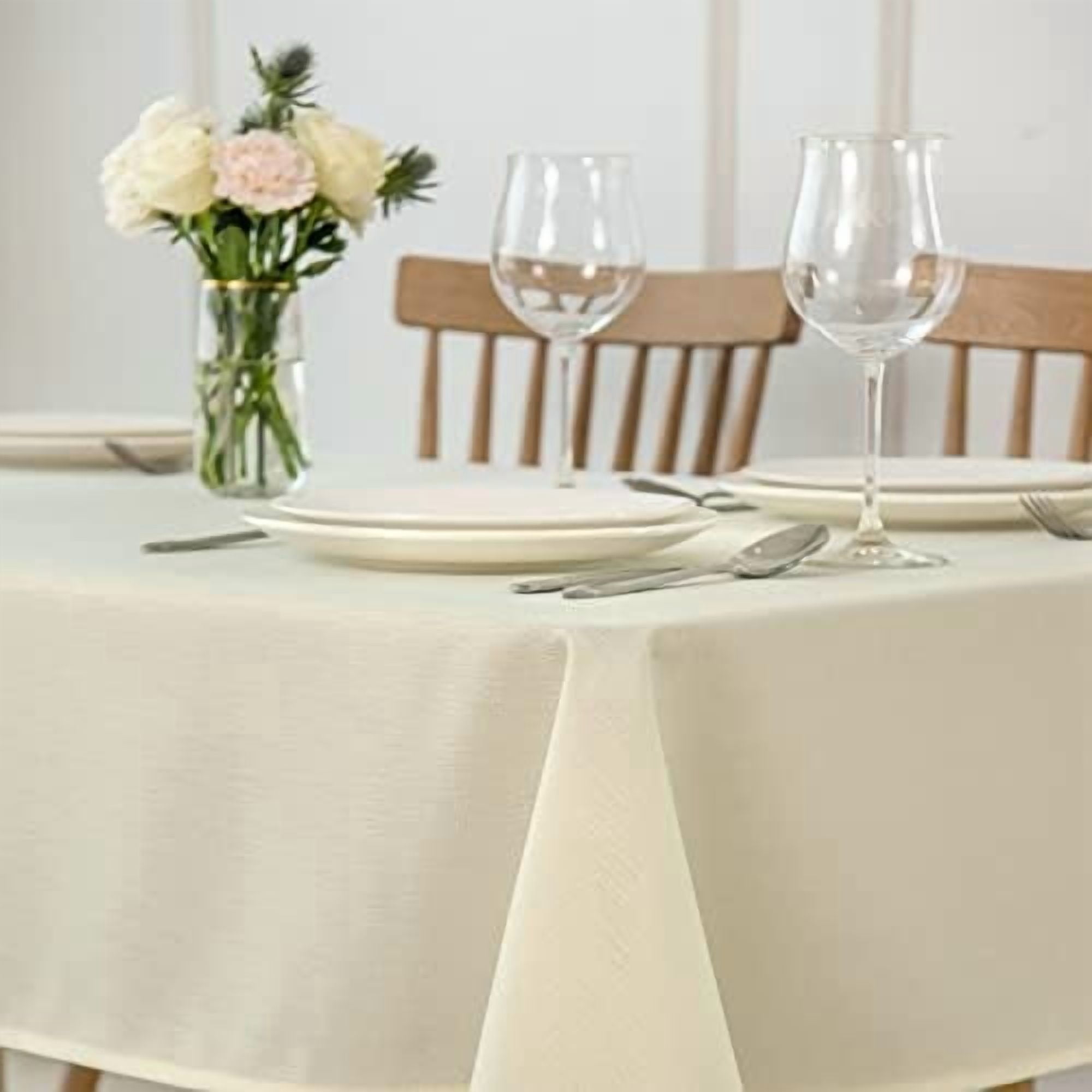 Square Tablecloth Water Resistance Antiwrinkle Spill Proof Linen ...