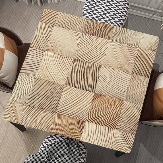 Square Tablecloth Wood Grain Table Cloth Fitted Cover Wooden Texture ...