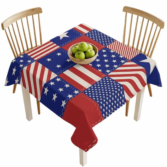 Square Tablecloths, Independence Day Flag Waterproof Table Cloths ...