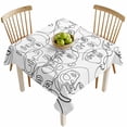 Square Tablecloths, Modern Character Face Abstract Line Arts Waterproof ...