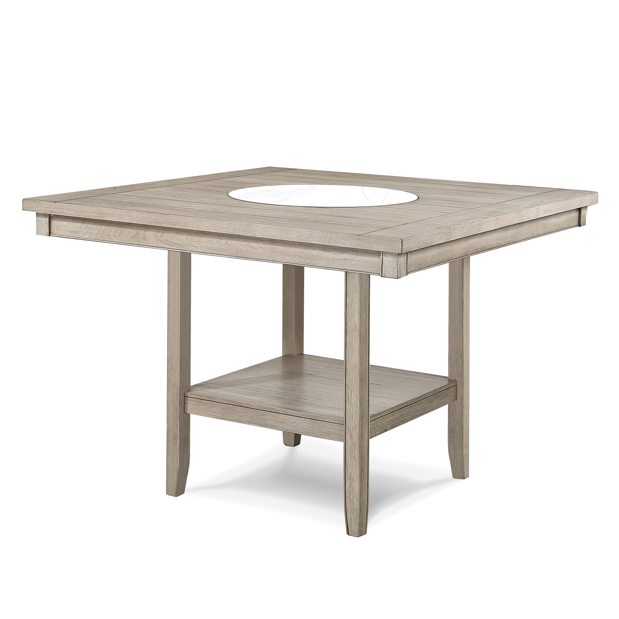 Square Tan/beige Gray Dining Table, 20" Faux Marble Lazy , Solid Wood ...
