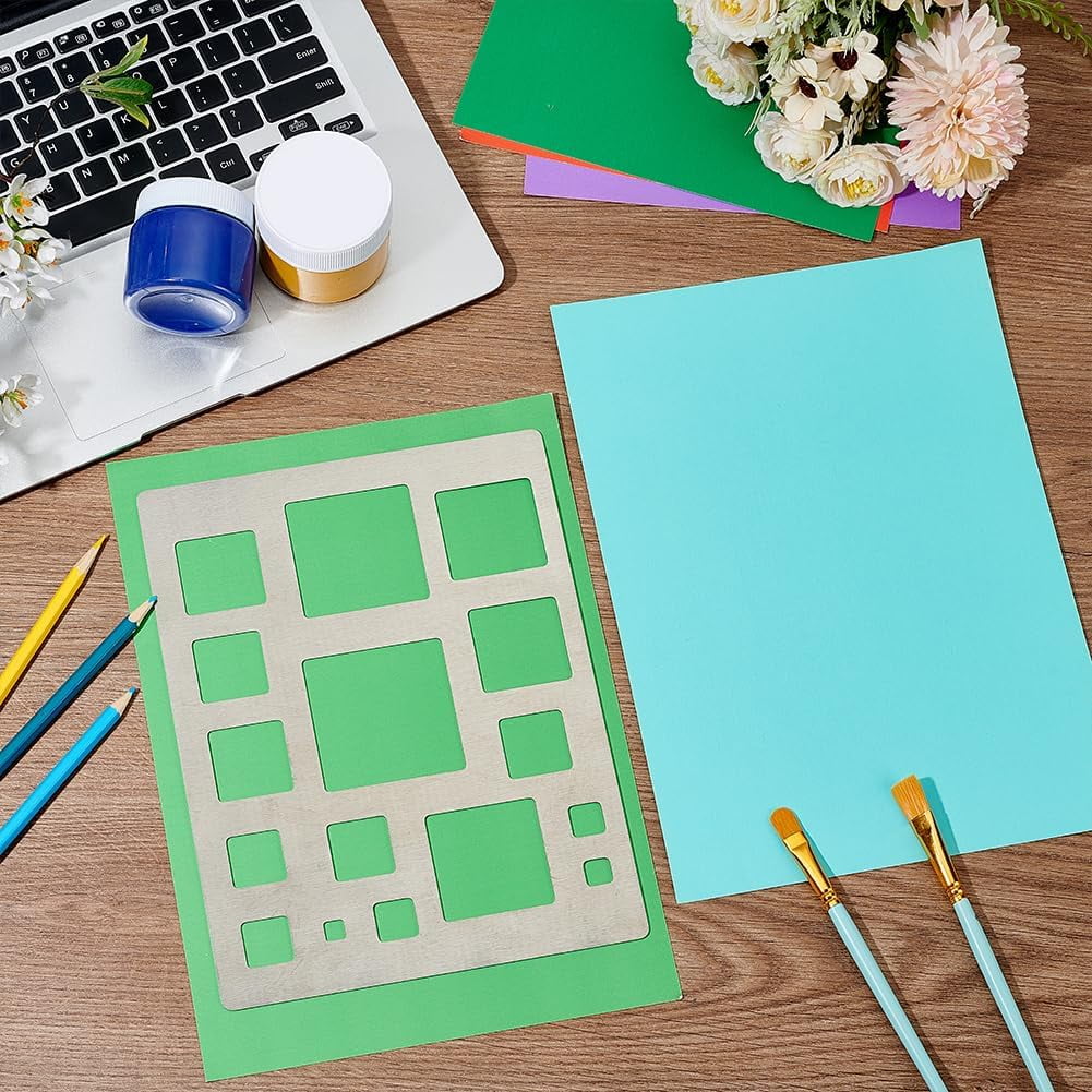 Square Template 304 Stainless Steel Drafting Stencil Metal Stencil ...