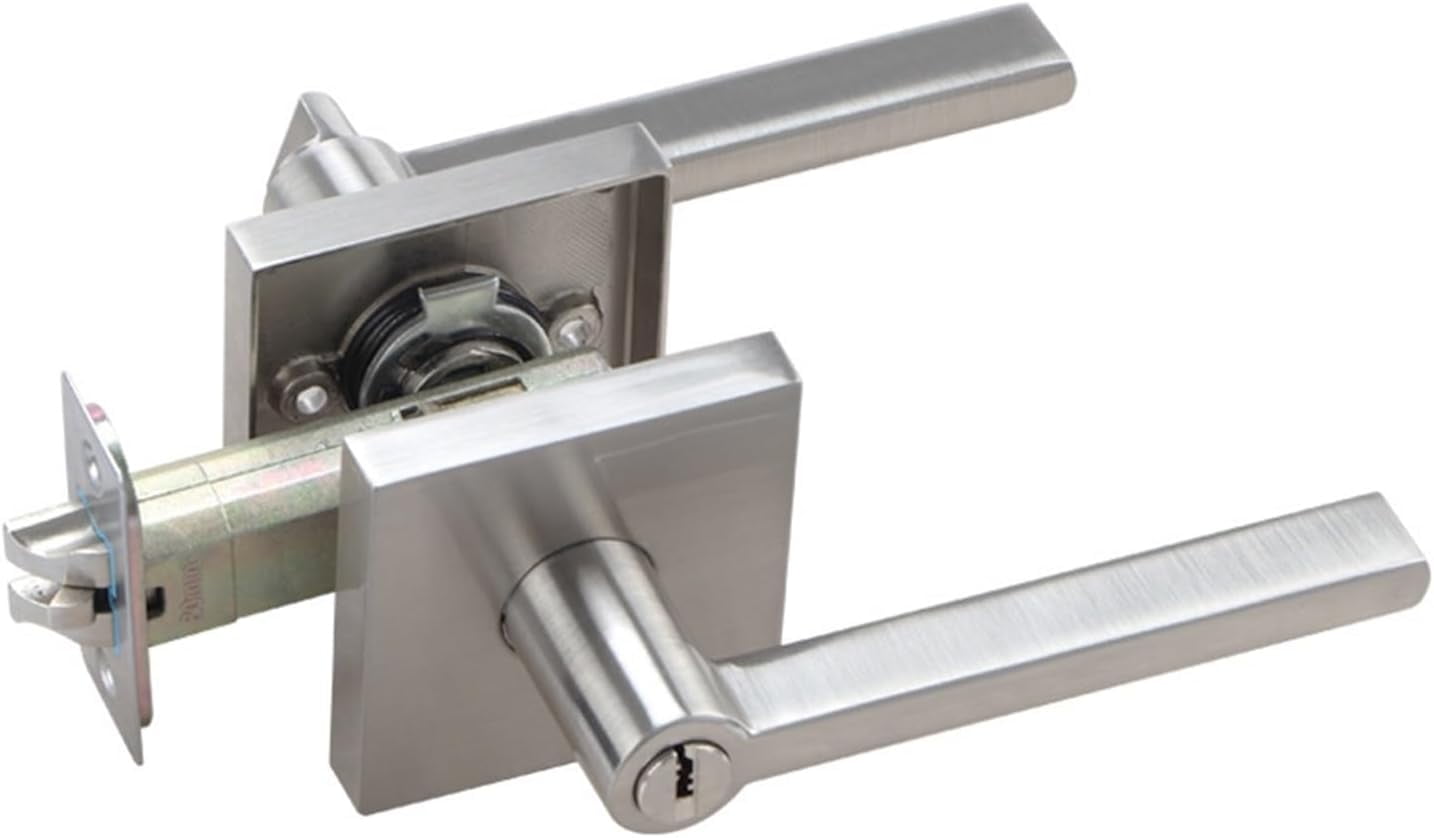 Square Three-Pole Lock zinc Alloy Three-Prong Lock Hotel Bathroom Door ...