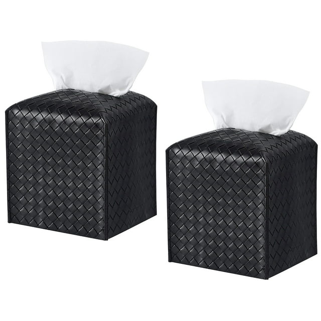 Square Tissue Box Cover - Black Tissue Box Cover for Room, Home ...