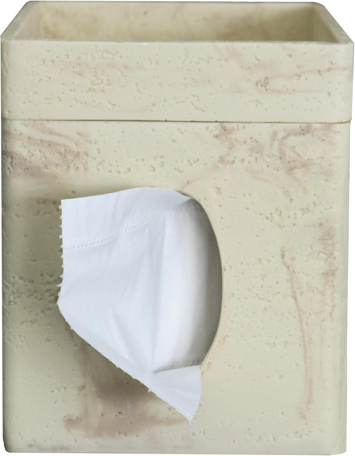 Square Tissue Box Cover Kleenex Box Holder with Tray,Unique Cube Design ...