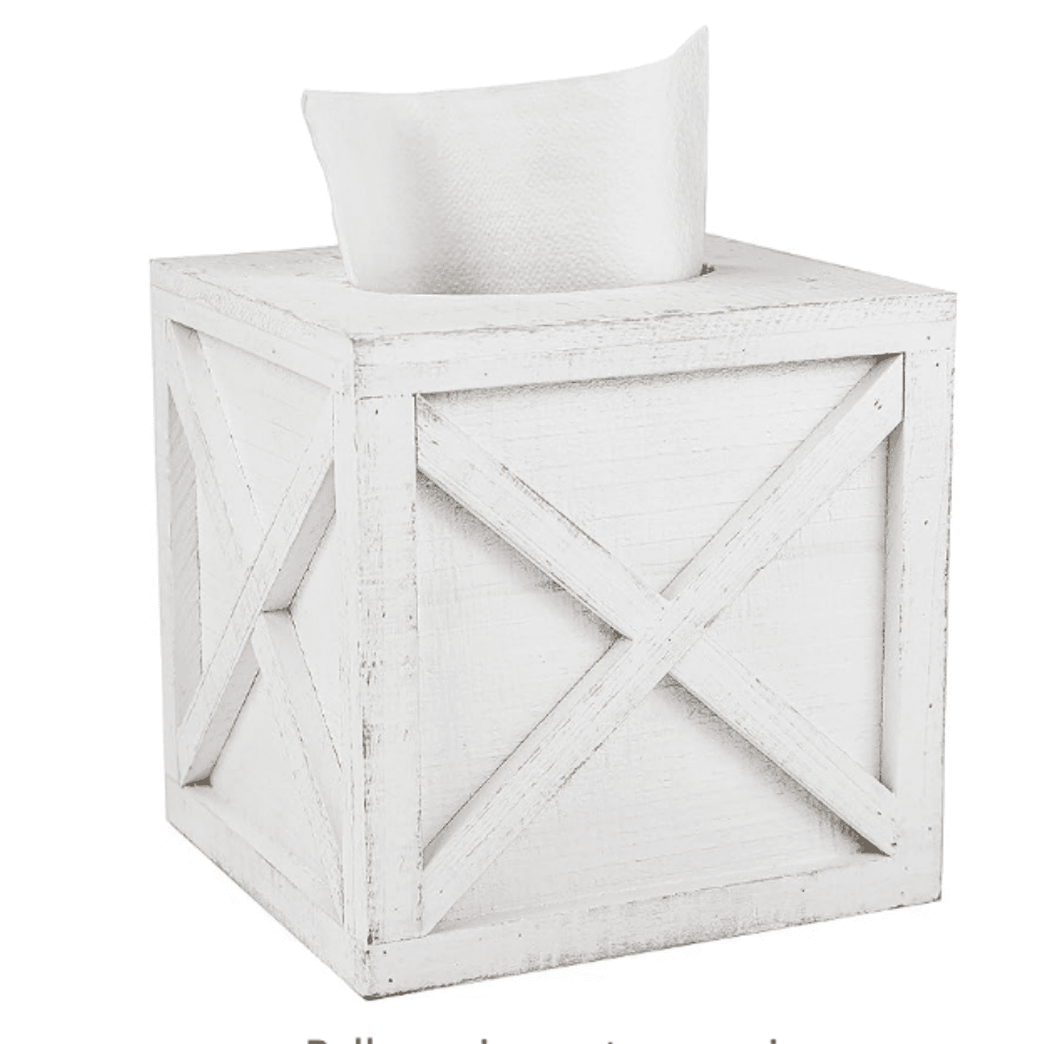 Square Tissue Box Cover with Slide-Out Bottom Panel, Wood Rustic Paper ...