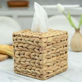 Amacok Grass Tissue Box Straw Woven Style Removable Tissue Paper ...