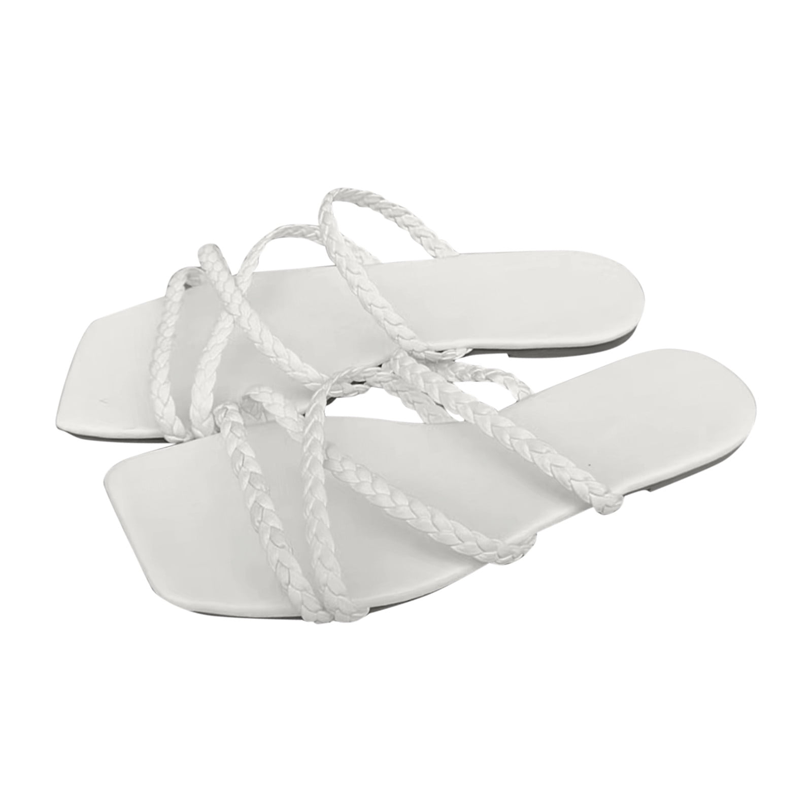 Square Toe Flat Sliders for Womens Anti-Skid Anti-Slip Slippers Casual ...