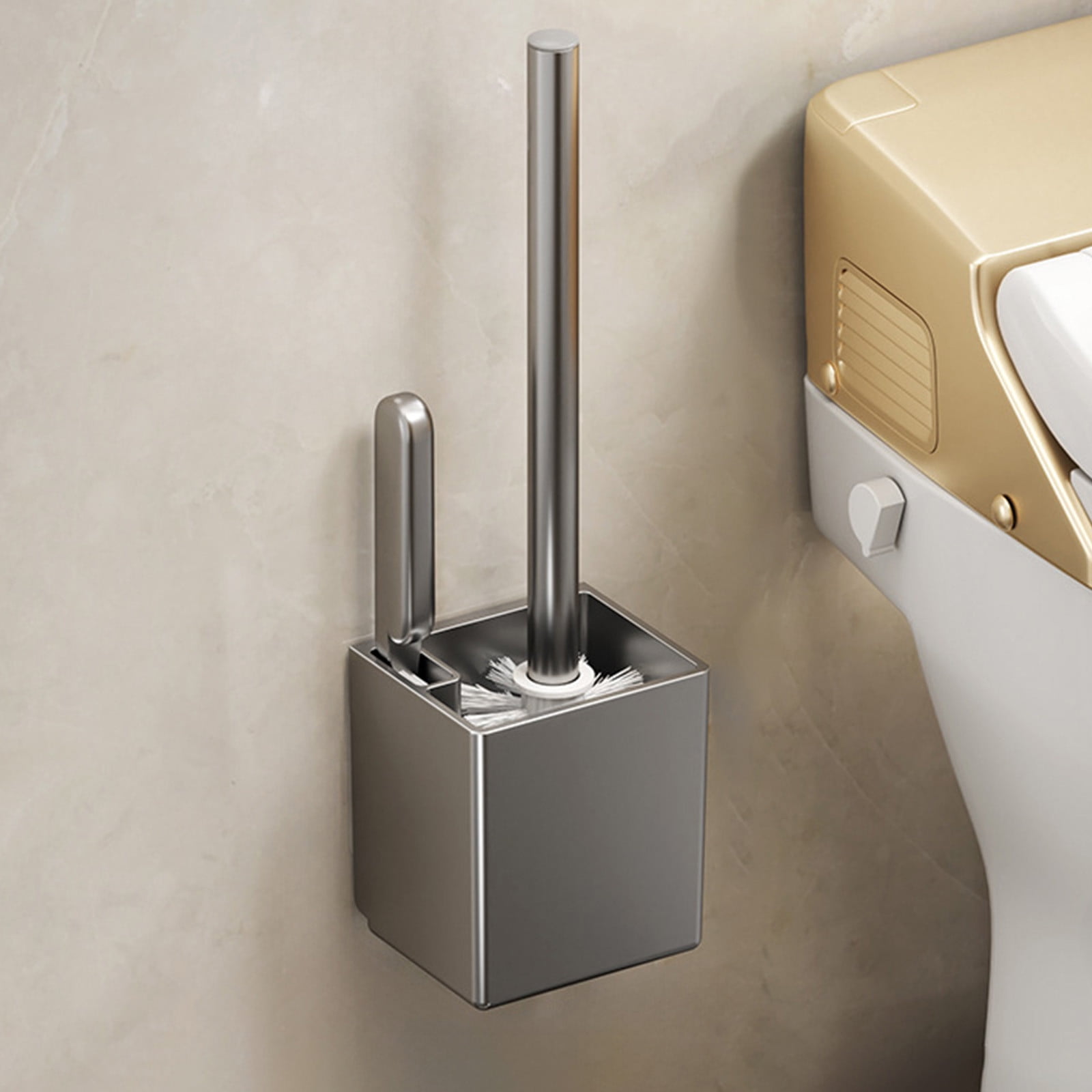Square Toilet Brush Set with Holder, Toilet Bowl Brush and Mini ...