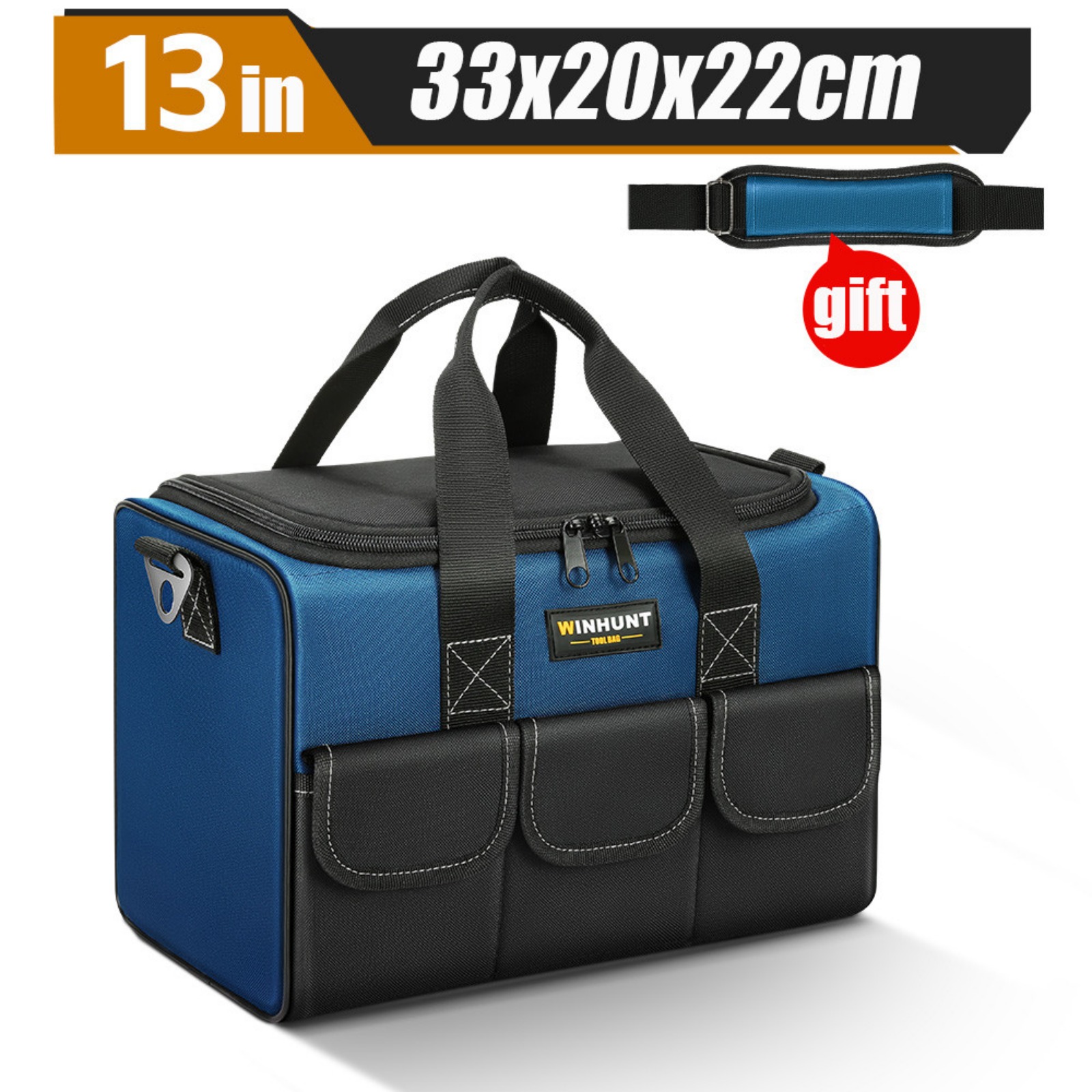 Square Tool Bag with 30% More Capacity Waterproof Multi Pockets Tool ...