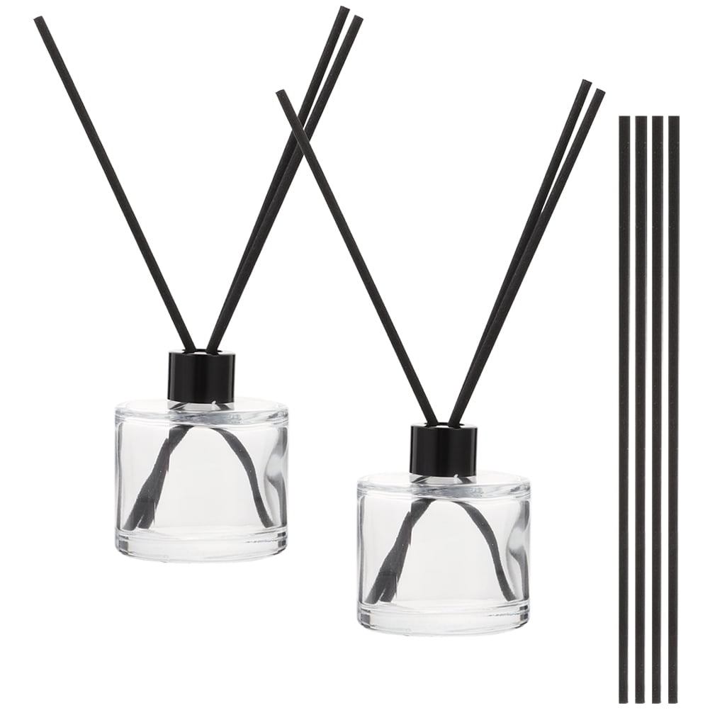 Square Transparent Perfume Glass Bottle Essential Oil Diffuser ...