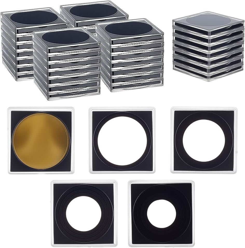 Square Transparent Plastic Coin Storage Display Case Coin Holder with ...